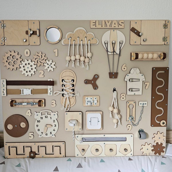 Big Busy Board, Activity Board for Exercising Fine Motor Skills - Etsy