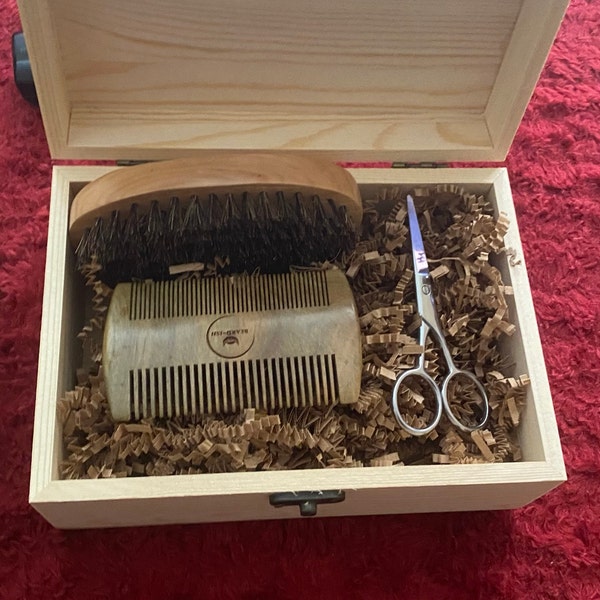 Custom Beard Grooming Kit With Wooden Crate - Personalized - Beard ...