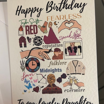 Taylor Swift Eras Inspired Birthday Card, Birthday Card for Swiftie ...