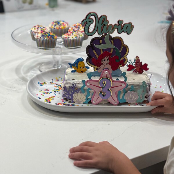 Little Mermaid Cake Topper: Ariel Party Decoration - Etsy