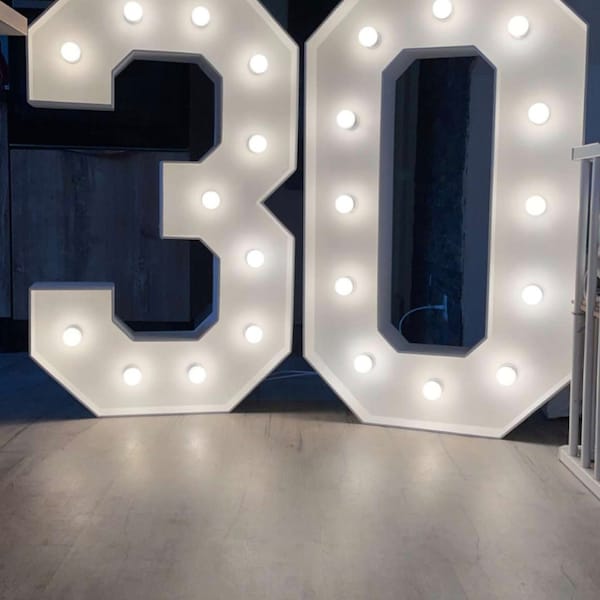 Light up Set of Two Numbers, Giant Event Numbers, Number Light ...