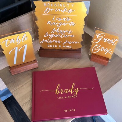 Back Painted Acrylic Wedding Table Number Sign - Etsy