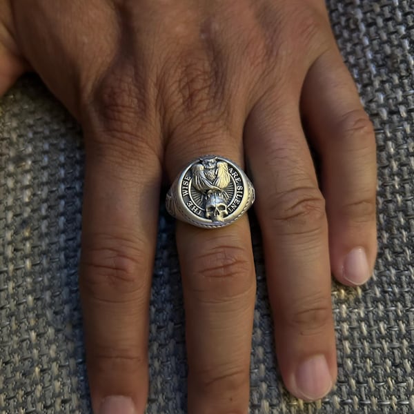 Sterling Silver Masonic Ring, the Wise Are Silent, Freemason Jewelry - Etsy