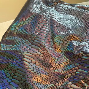 Iridescent Black Snake Skin Fabric 60 4 Way Stretch Spandex by the Yard ...