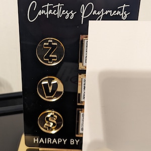 QR Code Display Sign Acrylic, 4 Codes, Quadruple Code Sign, SIZE 4.5x9 ...