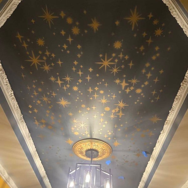 Night Stars Wall Stencils - Stars Design for Walls - DIY Cosmic Pattern ...