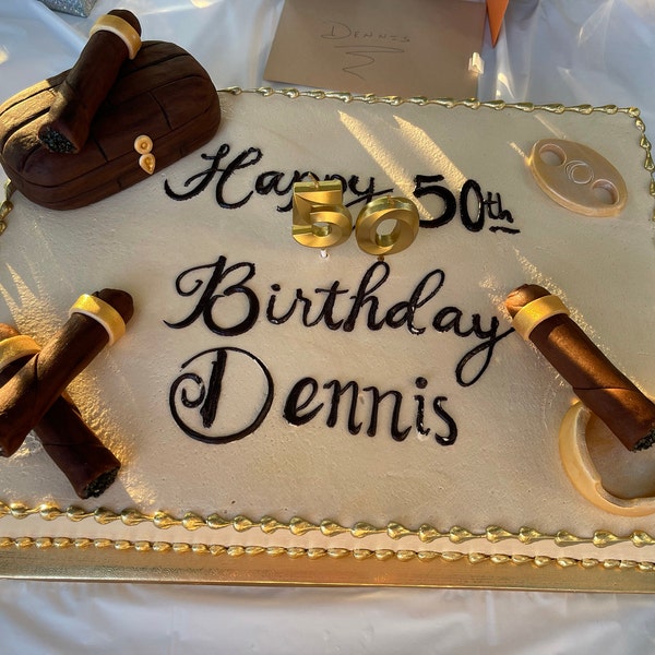Fondant Cigar Cake Topper - Fondant Humidor - Cigar Cake Decoration ...