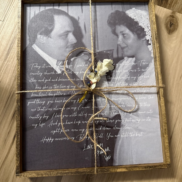 Keepsake Handwritten Frame - Freestanding or Hanging- Includes Editing ...