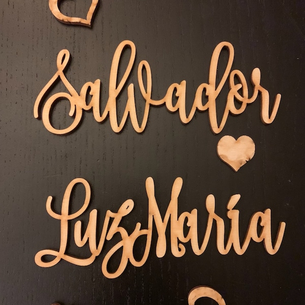 10 Laser Cut Wood Names Custom Laser Cut Name Signs Wedding Place Cards ...
