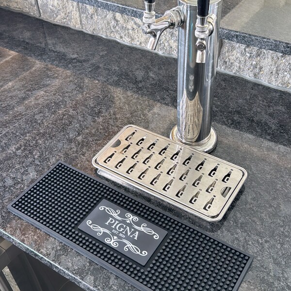 Fathers Day Gift, Custom Bar Mat Home Bar Idea Accessories Bartender ...