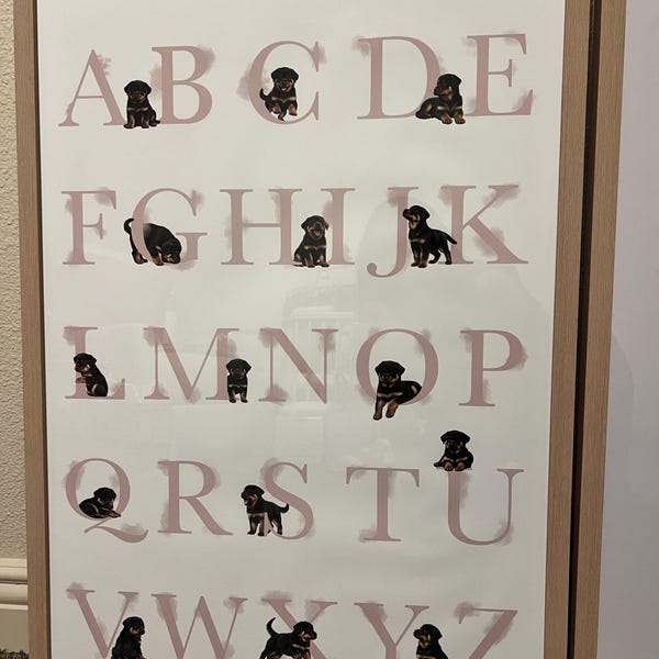 Puppy Alphabet Poster, Blue Alphabet Poster, ABC Print, Puppy Dog ...