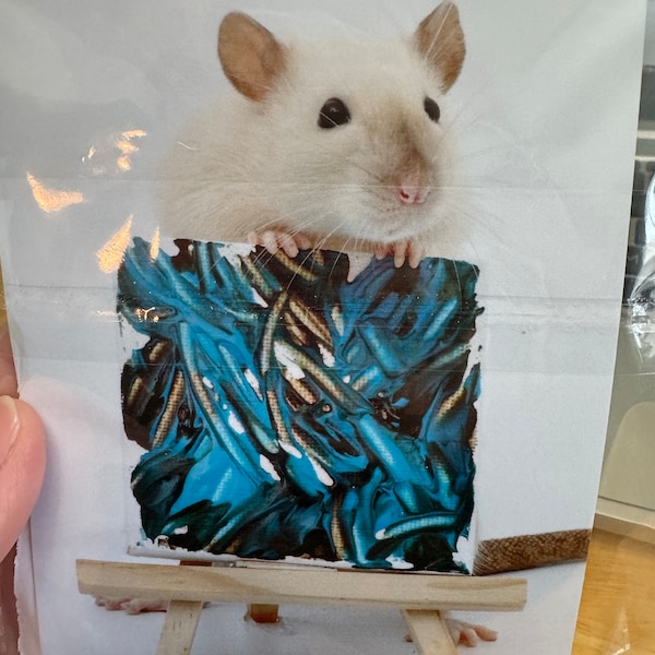 Rat Painting 3"x3" - Etsy