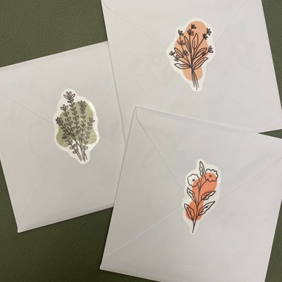 Minimalist Flower Sticker Pack - Etsy