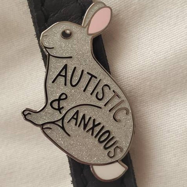 Autistic and Anxious Rabbit Hard Enamel Pin - Etsy Australia