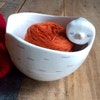 White Ceramic Baby Sloth Yarn Bowl, Knitting Bowl, Wool Bowl. Decorated ...