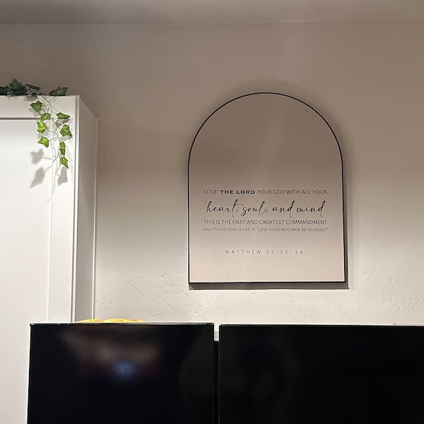 Arched Sign - Matthew 22 - Scripture Wall Art - Grace and Mercy ...