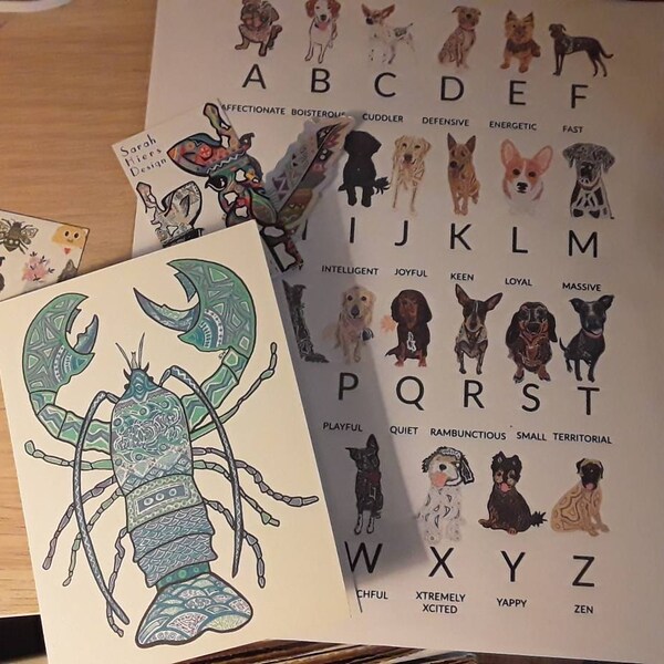 Alphabet Dog Poster - Sarah Hiers Design Dog Poster - Dog Alphabet ...