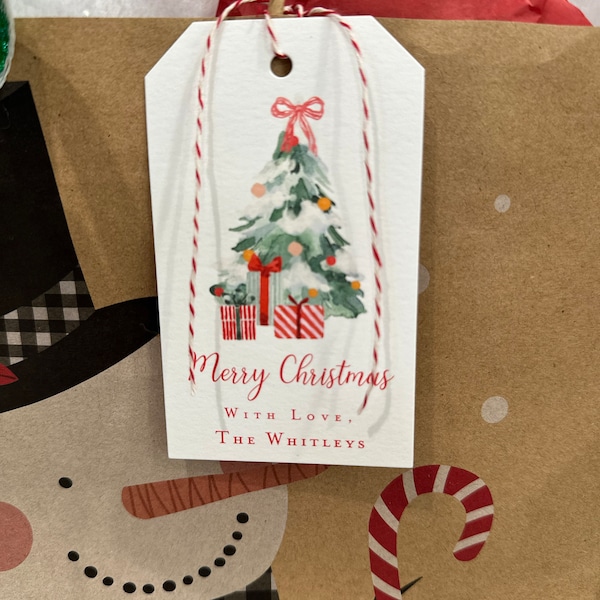 Personalized Christmas Gift Tags Christmas Crest Custom Christmas Gift ...