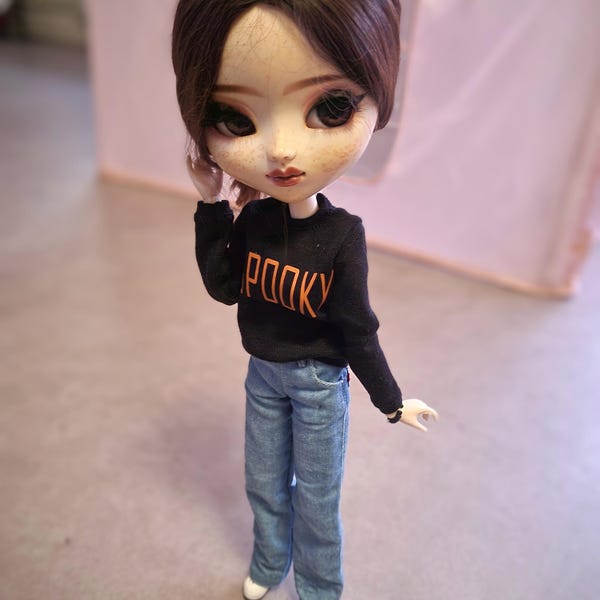 Set: Turtleneck and Overall Dress for Pullip, Obitsu 26 27, Blythe ...