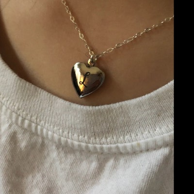 Heart Locket Personalized Heart Lockets Engraved Heart Necklace Heart ...