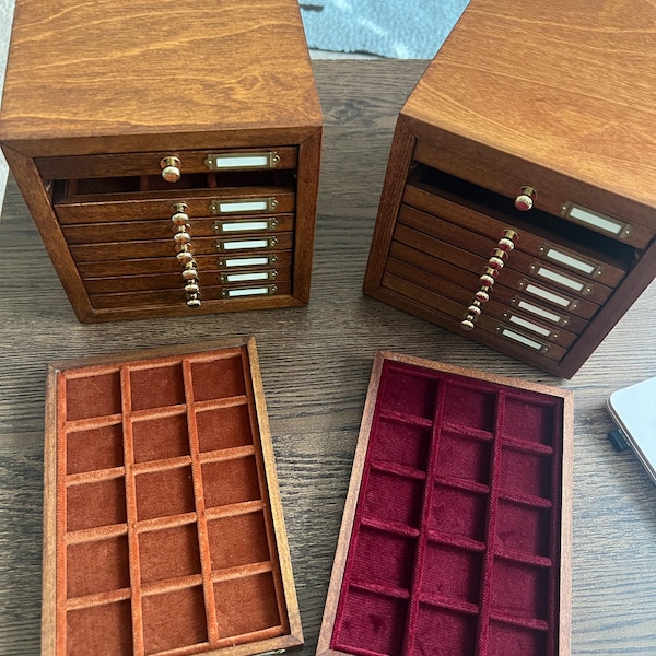 Art. CAP08 Wooden Coin Cabinet for Ancient Coins, Gold, Silver. Coin ...