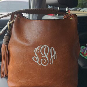 Rachel Monogrammed Tassel Hobo Purse Monogrammed Handbag - Etsy
