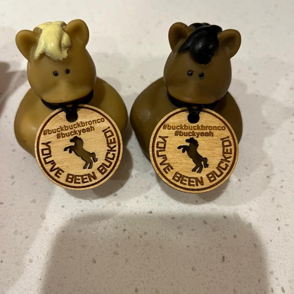 Buck Bronco Ducks Duck Tag for Bronco Rubber Horse Ducks Youve Been ...