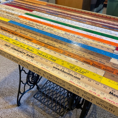 10 Square Yardstick Wood Wooden Ruler Lot Advertising Sign Color Hobby ...