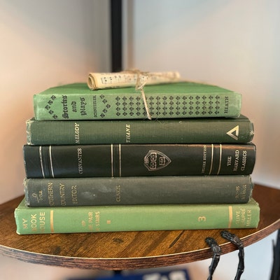 Set of 5 Vintage Books Customizable by Color Authentic Hardcover ...