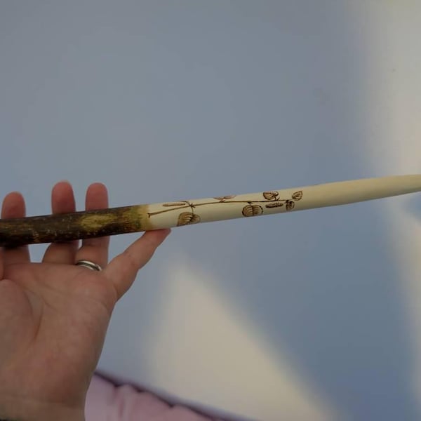 English Willow Wand From Avalon With Goddess and Triple Moon for ...