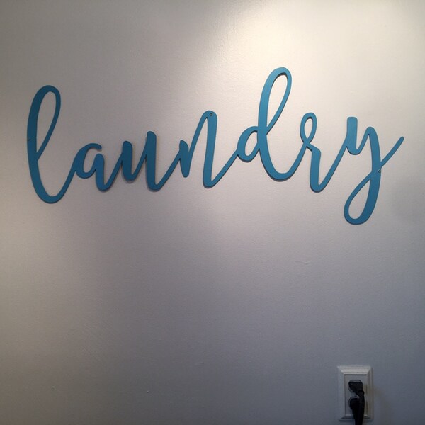 Laundry Metal Sign Metal Wall Art Laundry Sign Metal Words Metal Wall ...