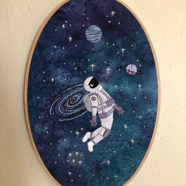 Astronaut Outer Space Embroidery Art Pattern | Space Embroidery Pattern ...