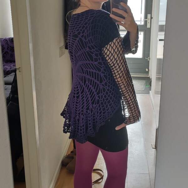 CROCHET PATTERN and Photo Tutorial on How to Make Spiderweb Poncho ...