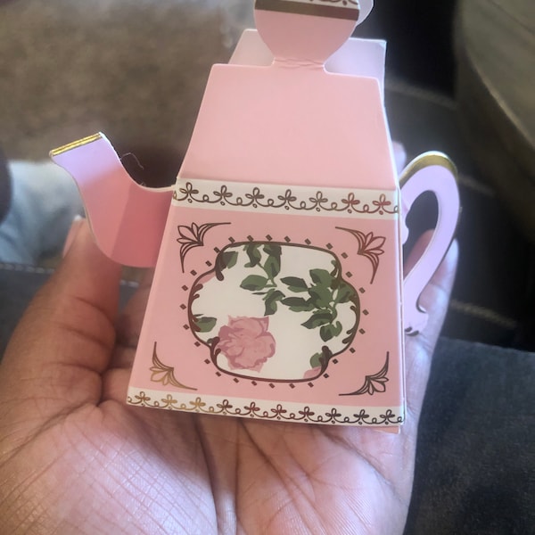 Set of 24 Pink Teapot Favor Boxes, Tea Party Favor Boxes, Tea Party ...
