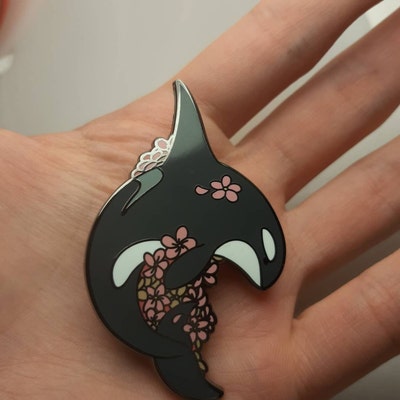 Orca Killer Whale Enamel Pin 2 1/4 - Etsy
