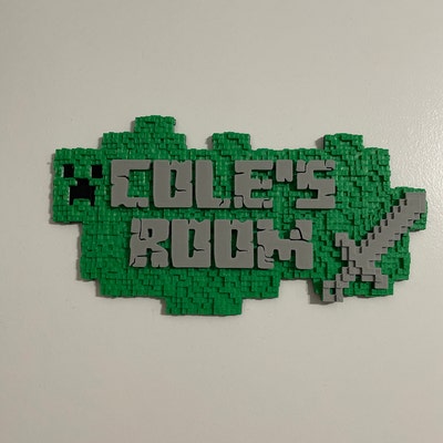 Minecraft Pickaxe 3D Door Sign Personalized Name Custom Kids Bedroom ...
