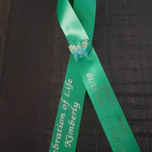 Personalized Memorial Ribbons With Pins for Funeral or Celebration of ...