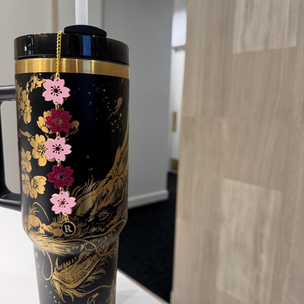 Short Tropical Monstera Stanley Straw Charm, Straw Dangle, Stanley ...