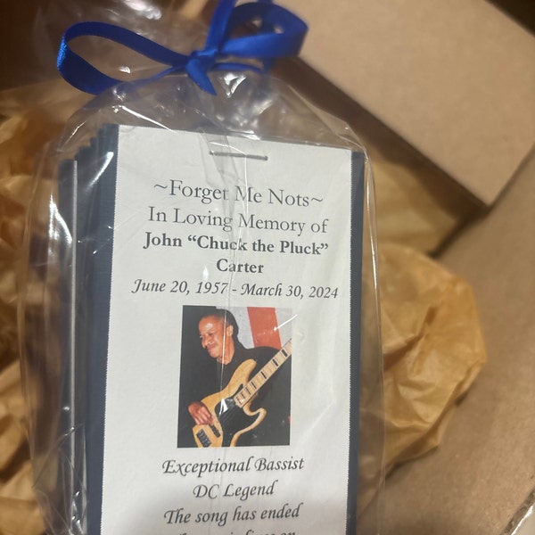 Forget Me Not Memorial Seed Packets Custom Funeral Favors Celebration ...