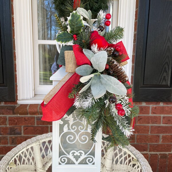 CARDINAL DELIGHTS - Christmas Winter Holiday Lantern Swag Decoration - Etsy