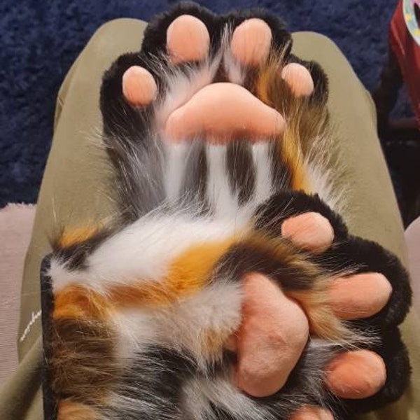 Red Fursuit Paws, Kemono Paw Gloves-puppy Kitty Cosplay Animal Furry ...