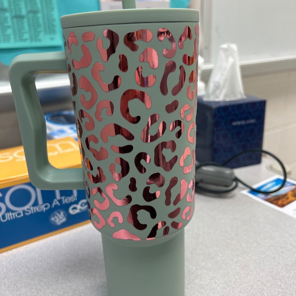 Leopard Print Sticker, Leopard Print Vinyl Decal for Cups, Mugs and ...
