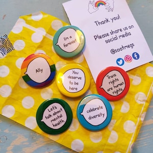 Activist Kit 1 Set of 6 Activism Ally Pin Badge Buttons - Etsy