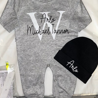 Baby Boy Gift, Personalized Hat, Custom Name Outfit, Baby Boy Outfit ...