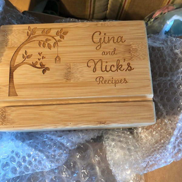 Personalized Recipe Box, Family Wood Recipe Box, Custom Wooden Recipe ...