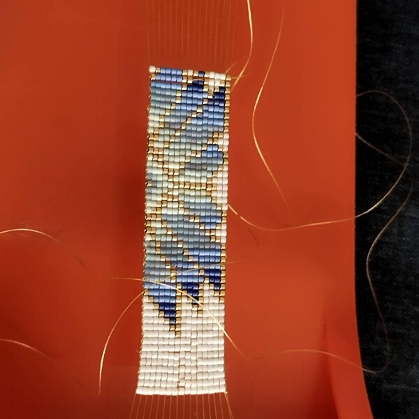 Pink Rose Gold Bead Loom Pattern, Geometric Loom Bracelet Pattern ...