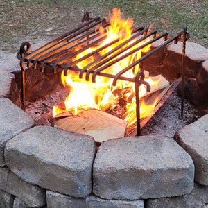 HAND FORGED Campfire Squirrel Cooker Fire Irons - Etsy