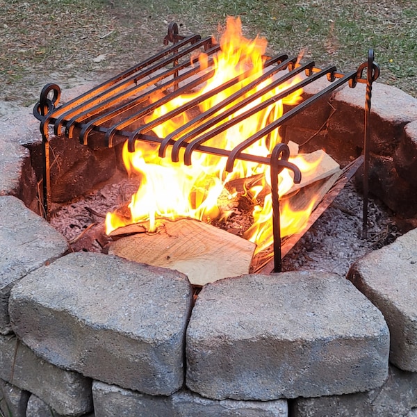 HAND FORGED Campfire Squirrel Cooker Fire Irons - Etsy