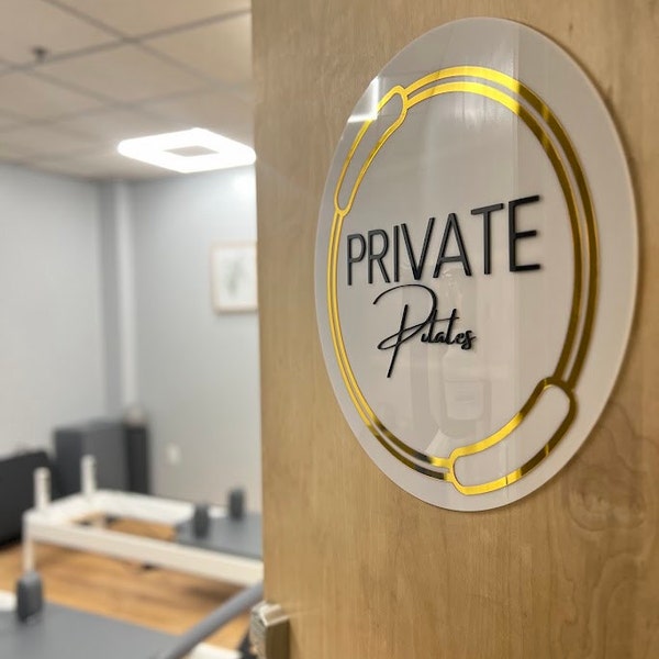 3D Round Business Logo Sign Custom Acrylic Business Sign Salon Decor ...