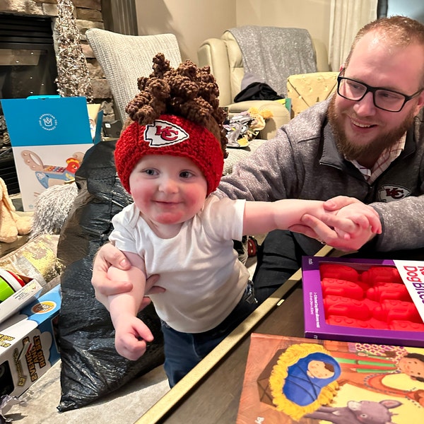 Football Inspired Hats/crochet Hats/mahomes Mohawk/ Kansas City ...